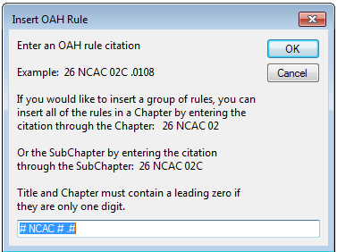 OAH Agency Rule Template | NC OAH